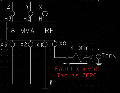 Zero sequence circuit of three-legged core type transformers | Semantic ...