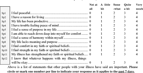 Table 1 from Spiritual Well-Being as a Component of Health-Related ...