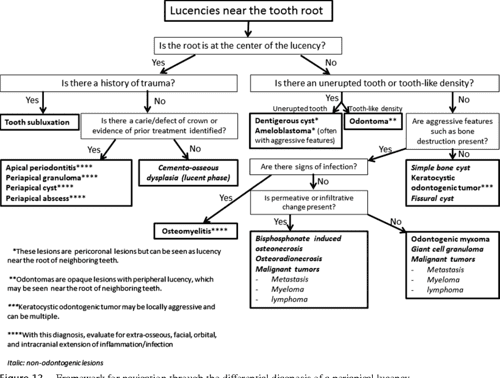 Periapical lucency around the tooth: radiologic evaluation and ...